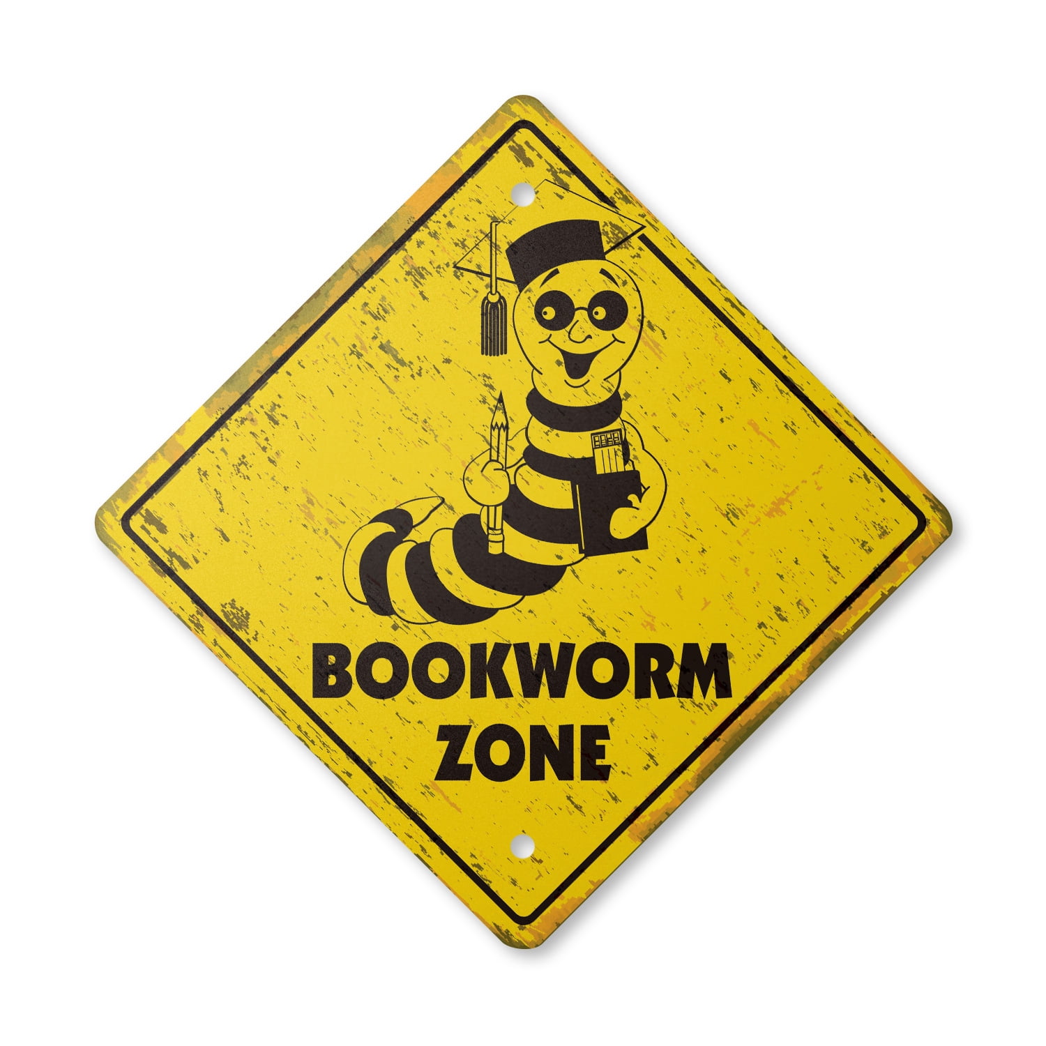 Bookworm Vintage Crossing Sign Zone Xing | Indoor/Outdoor Plastic | 20 ...