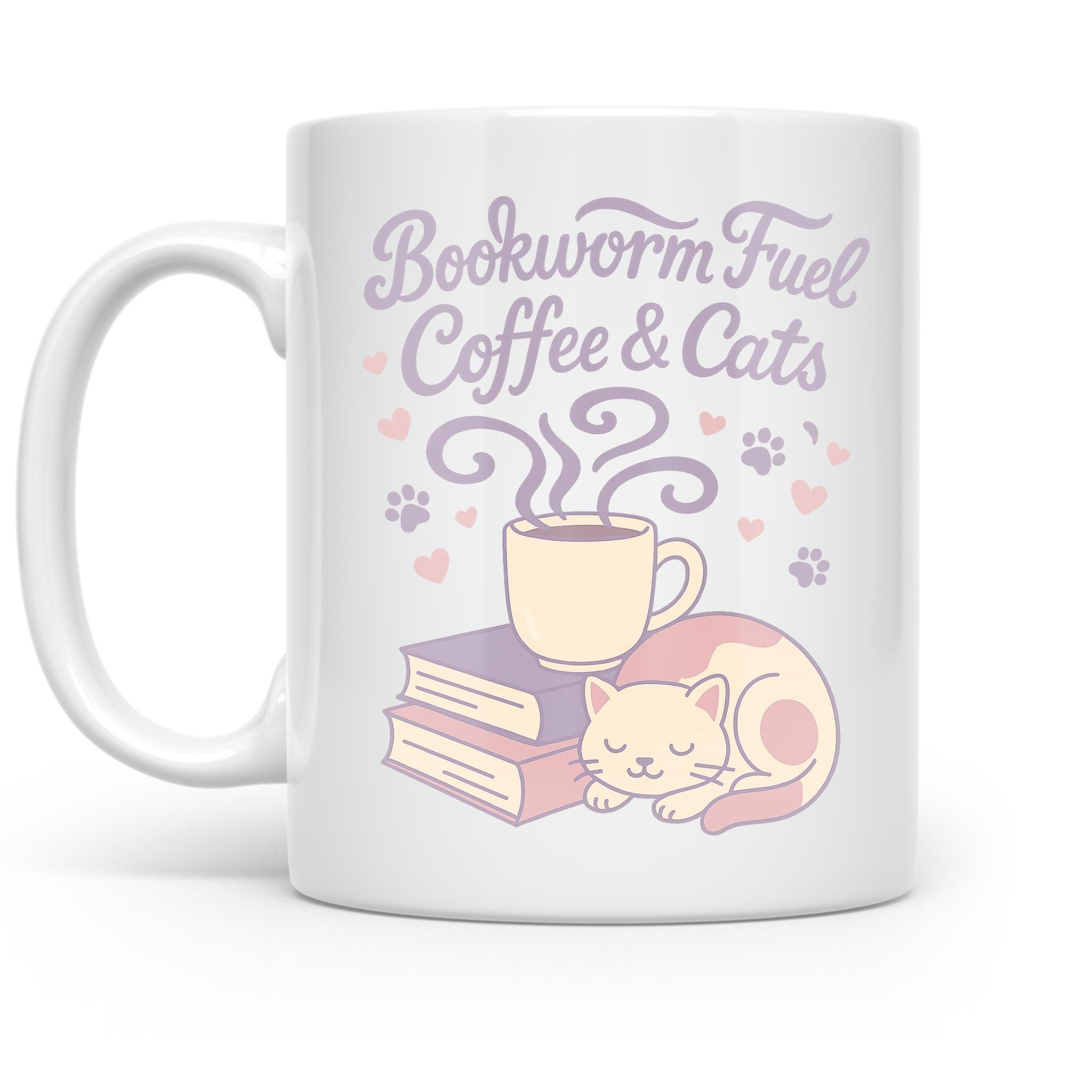 Bookworm 11 oz Coffee Mug - Cozy Morning Coffee Companion White Ceramic ...