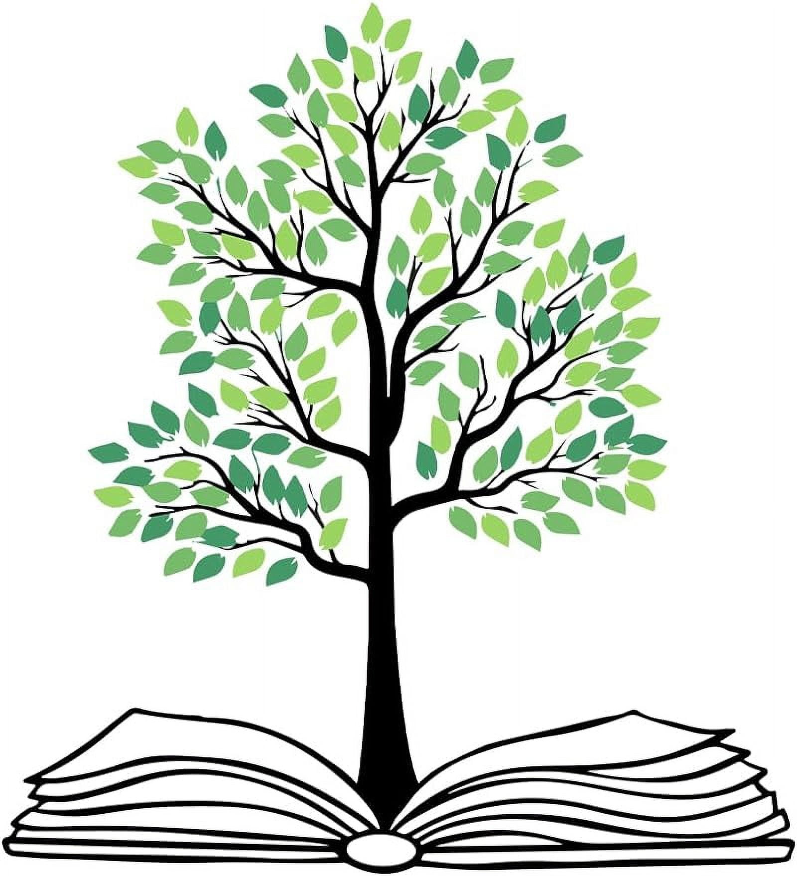 Bool Tree of Wisdom Wall Sticker Green Tree Reading Wall Decal Tree of ...