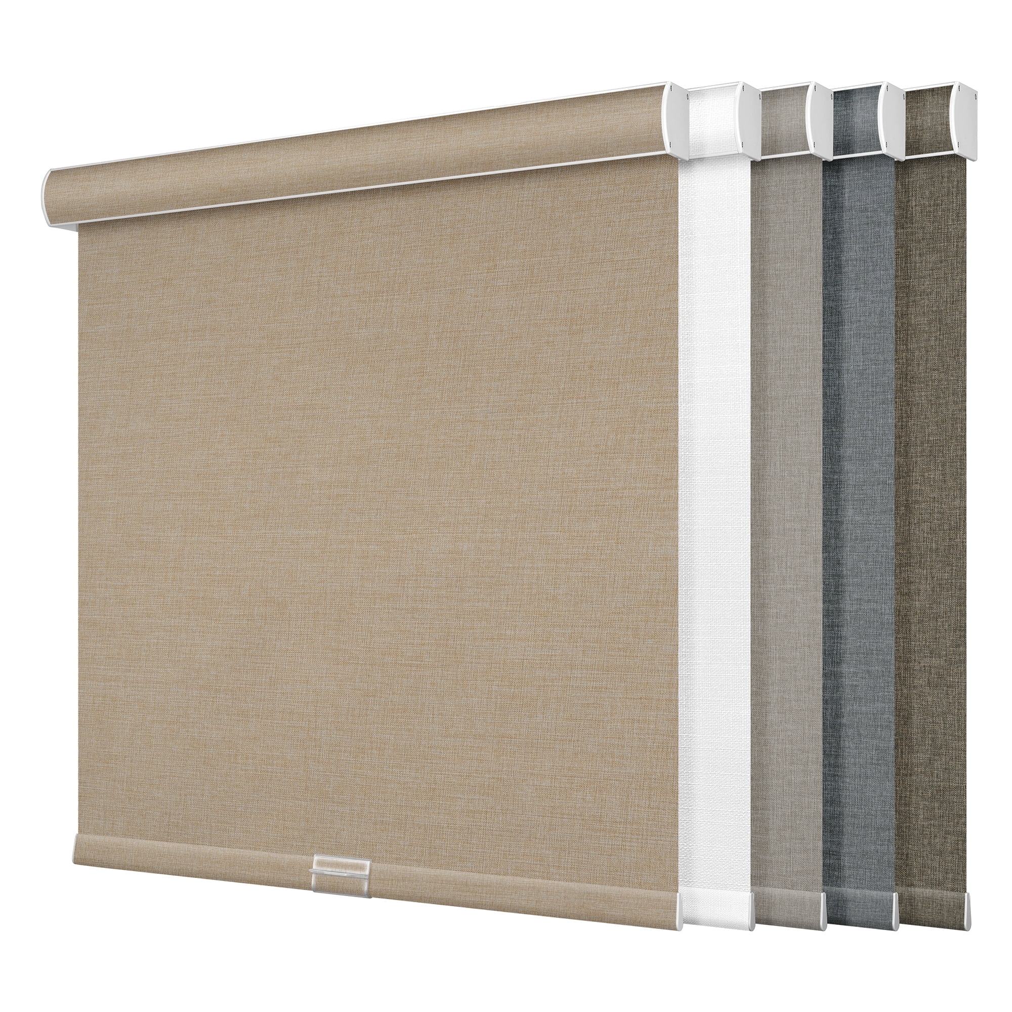 Boolegon Blackout Roller Shades for Windows,Cordless,Linen Fabric ...