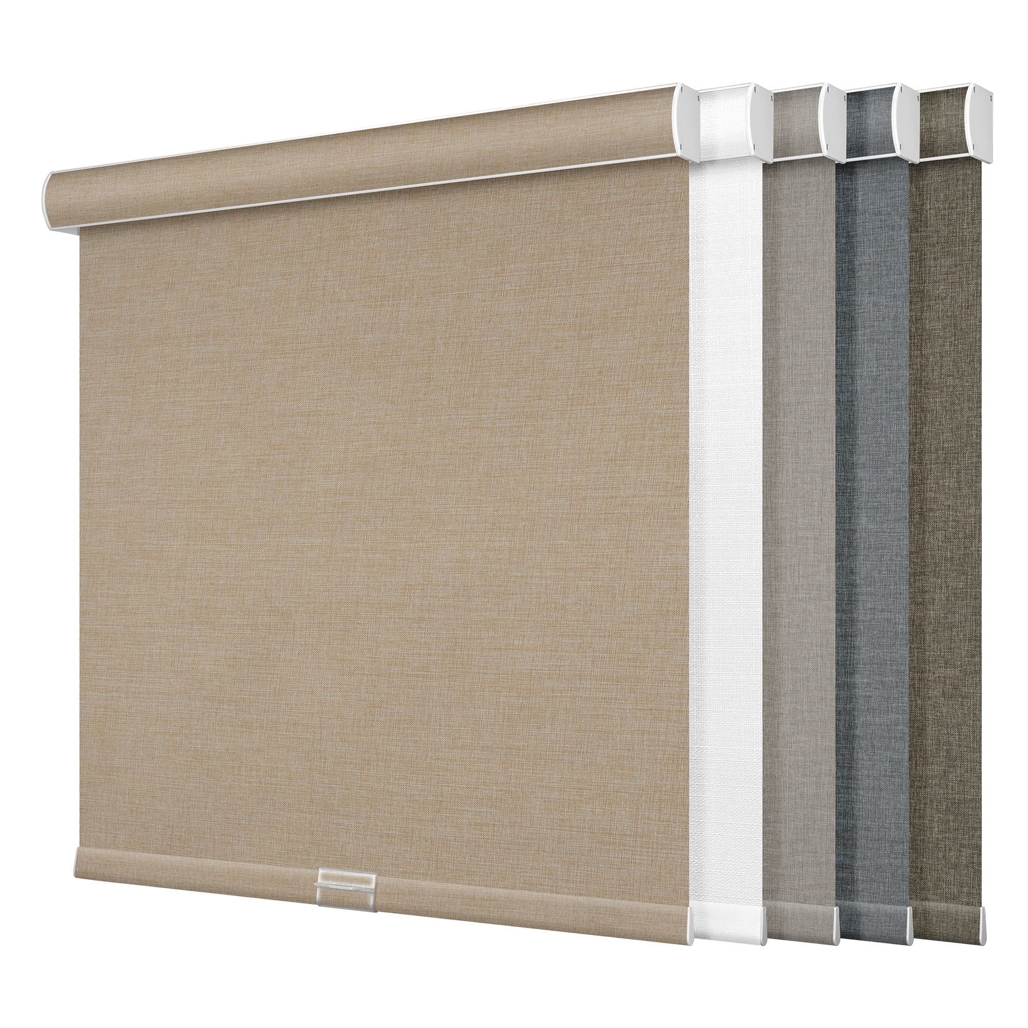 Boolegon Blackout Roller Shades for Windows,Cordless,Linen Fabric ...