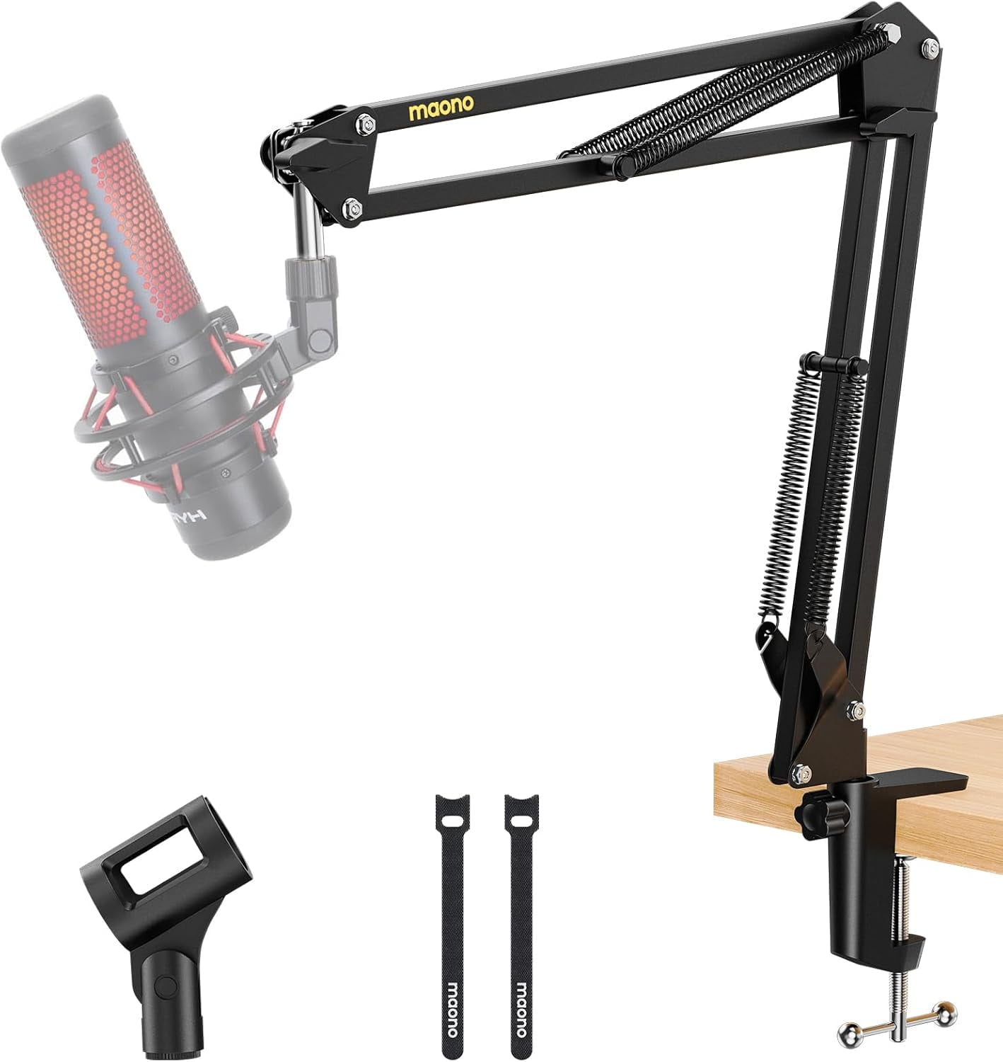 Boom Arm Microphone Stand: Adjustable Metal Suspension Mic for Podcast ...