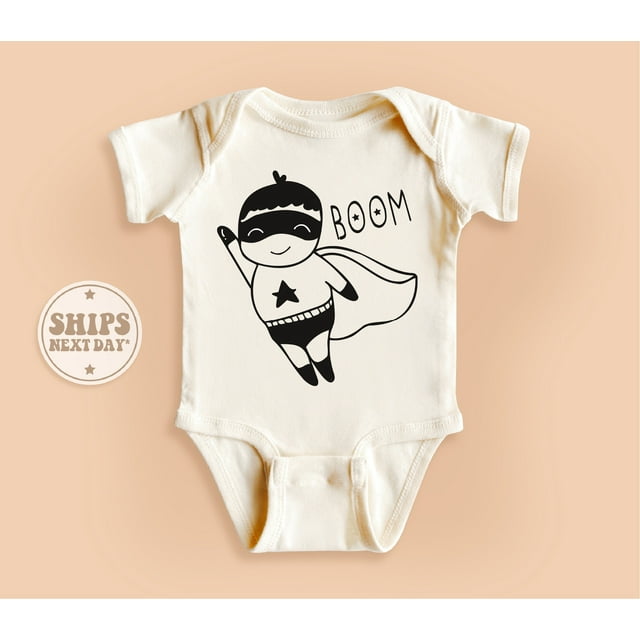 Boom Baby Bodysuit, Vintage Natural Baby Onesie, Independence Day ...