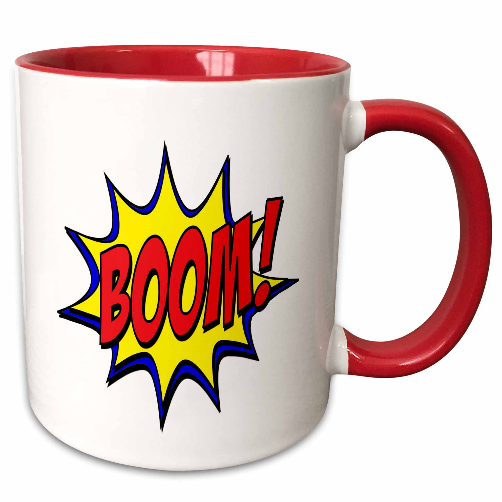 Boom, Big Fight, Superhero Comic Strip Words, 3drsmm 15oz Two-Tone Red ...