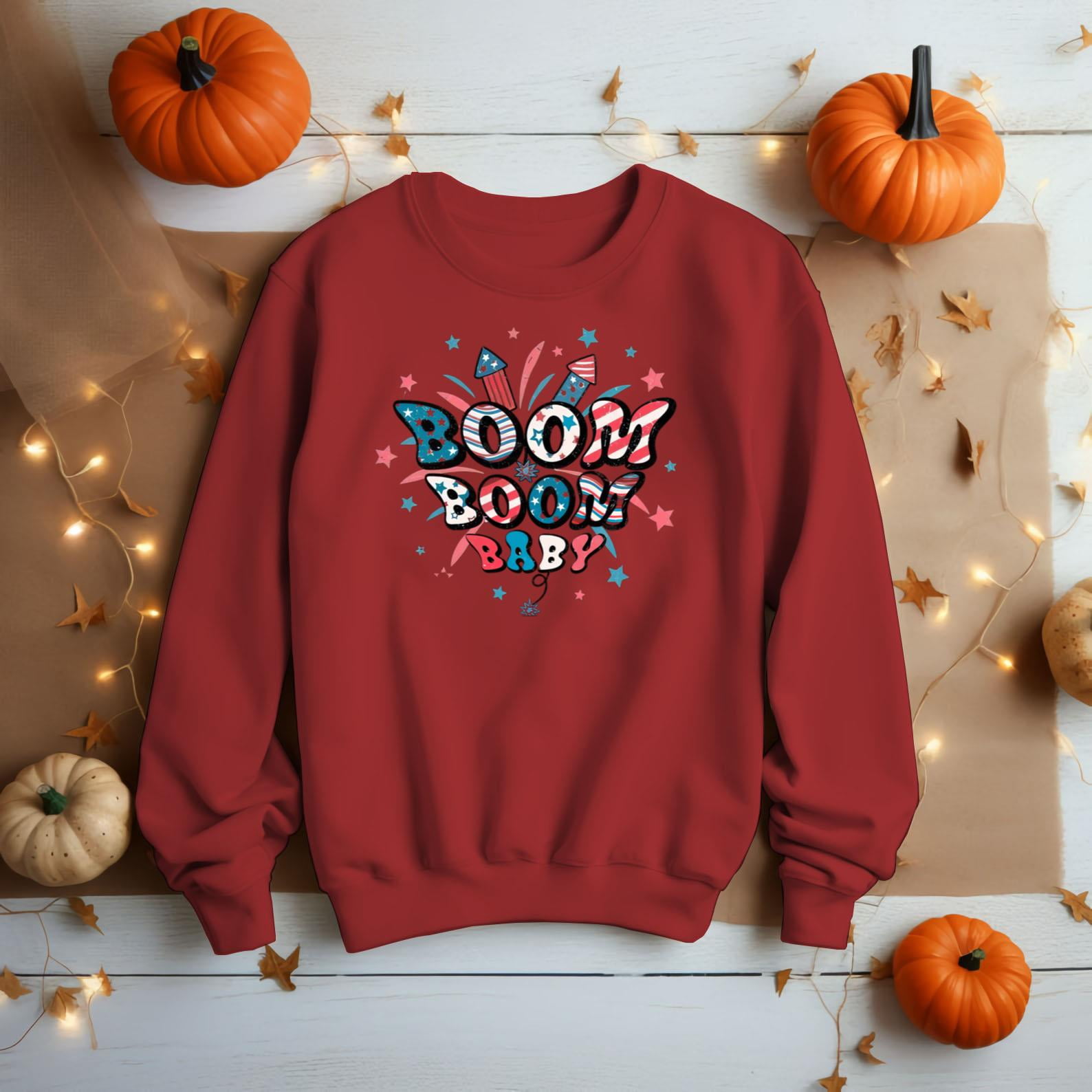 Boom Boom Baby Shirt, 4th of July Firework Graphic Tee with Patriotic ...