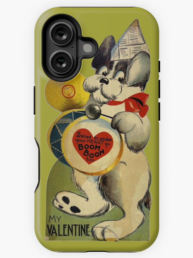 Boom Boom Dog Drum Valentine Vintage Artwork For iPhone 11-17 Pro Max ...