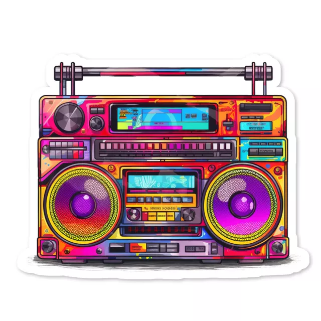 Boom Box Sticker, Scrapbooking, Laptop, Water Bottle, Collectible,Phone ...