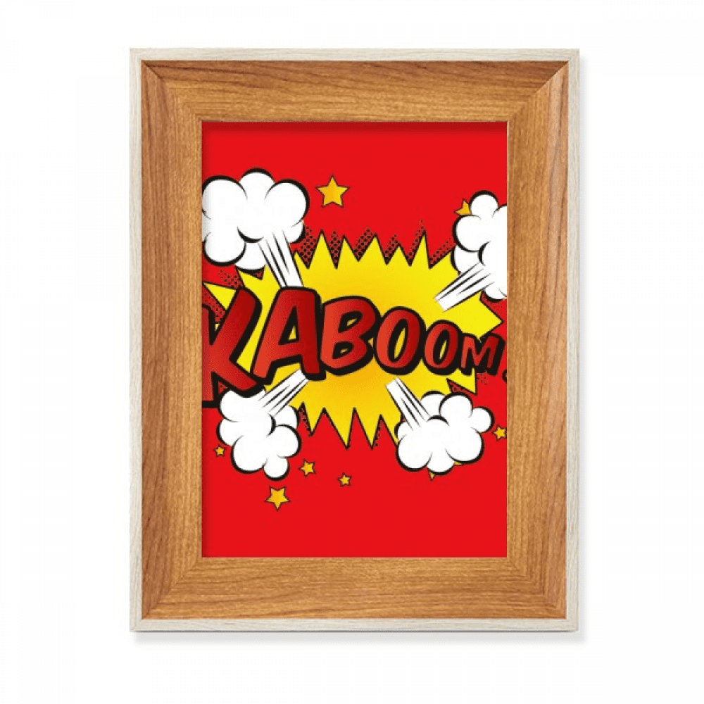 Boom Exclamation Dialog Desktop Wooden Photo Frame Display Picture Art ...