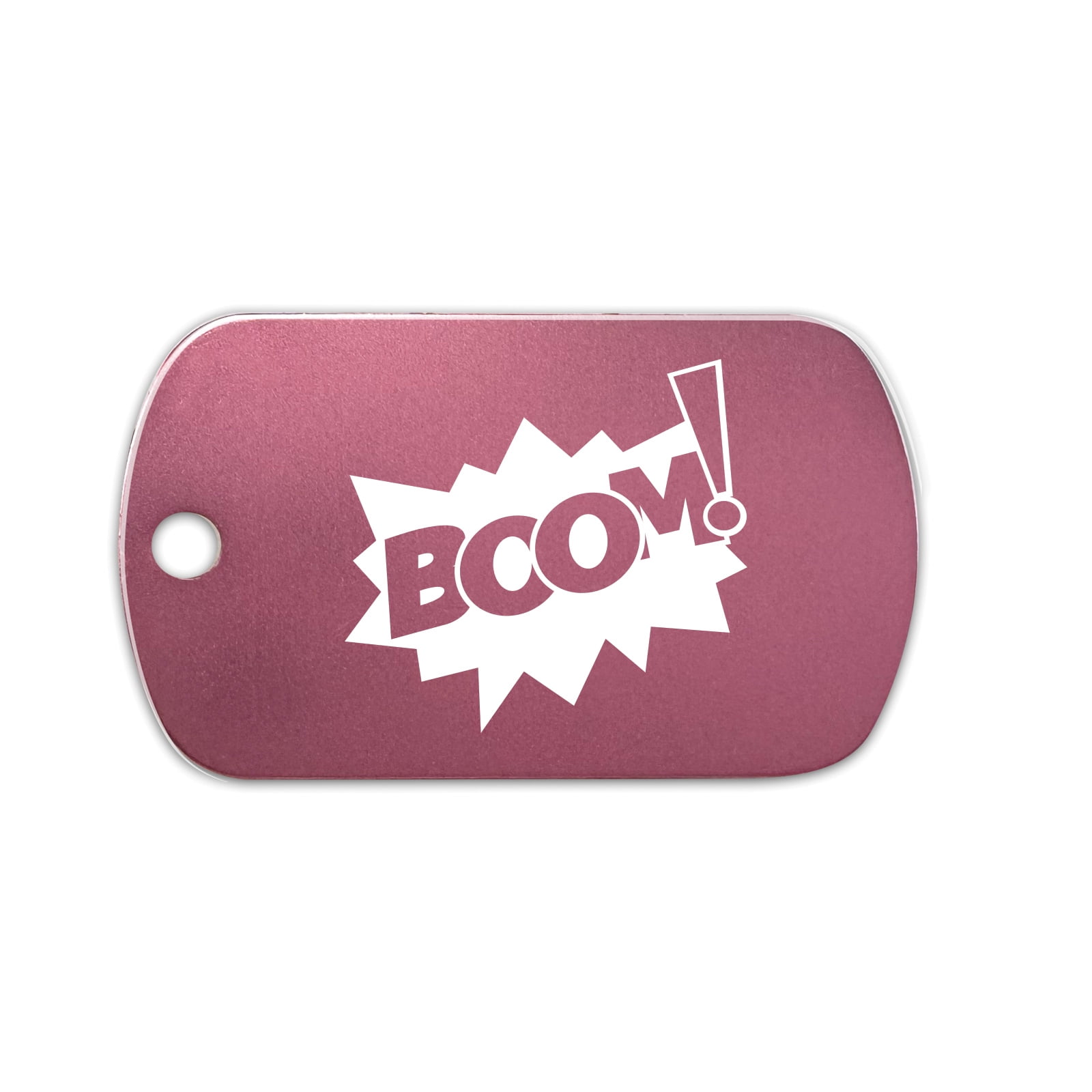 Boom GI Dog Tag Aluminum Keychain boom comic book style - Pink ...