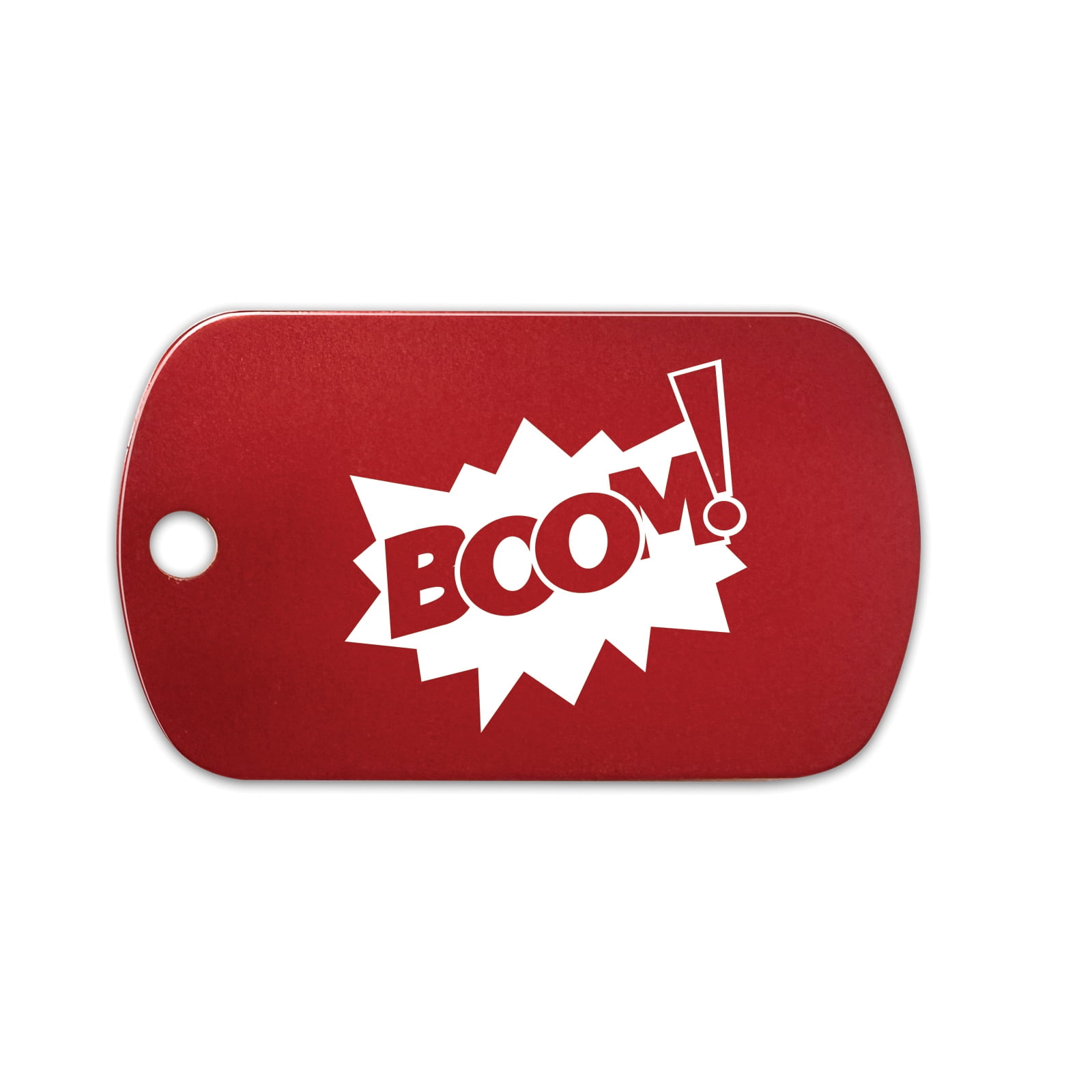 Boom GI Dog Tag Aluminum Keychain boom comic book style - Red - Walmart.com