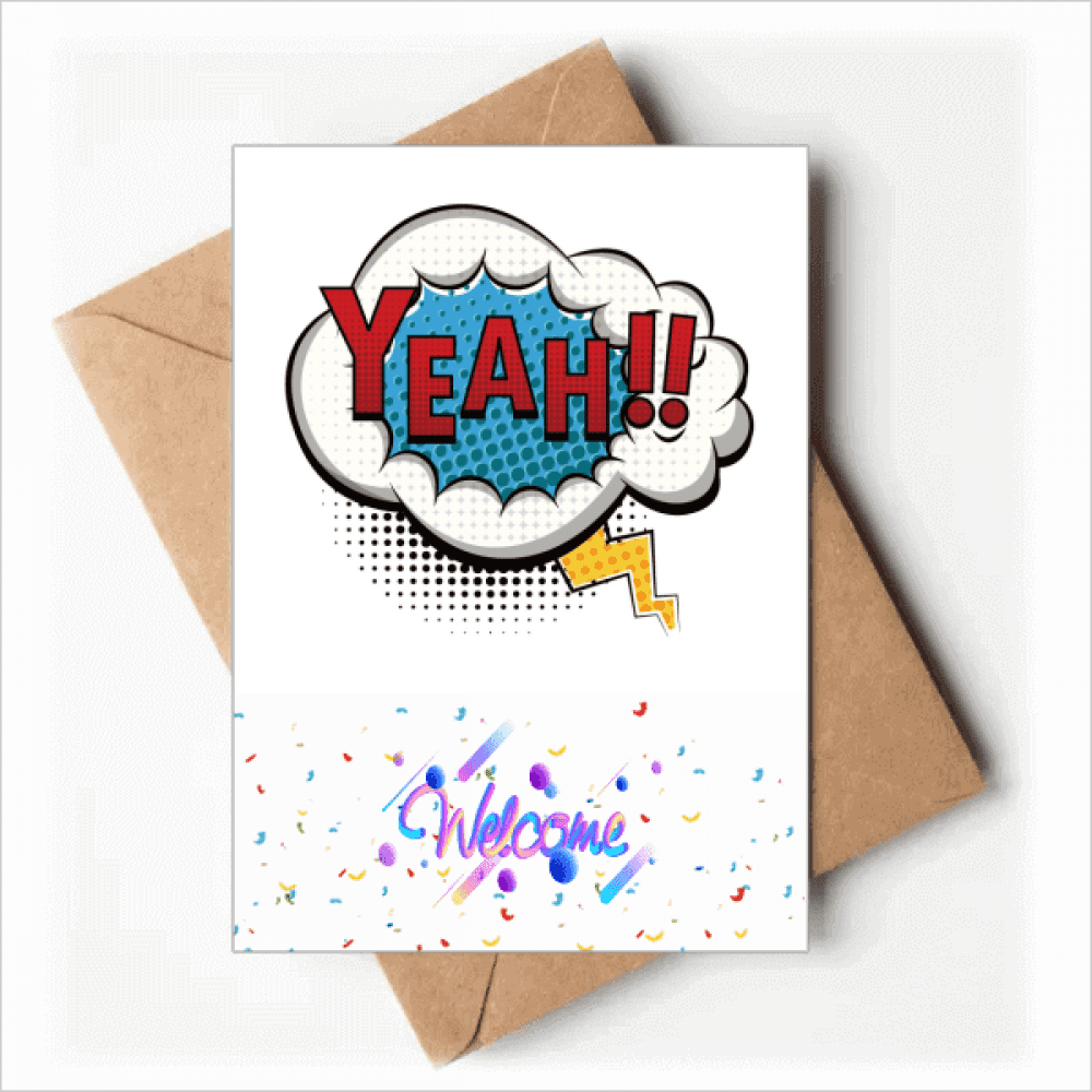 Boom Yeah Dialog Marked Art Deco Fashion Welcome Back Greeting Cards ...