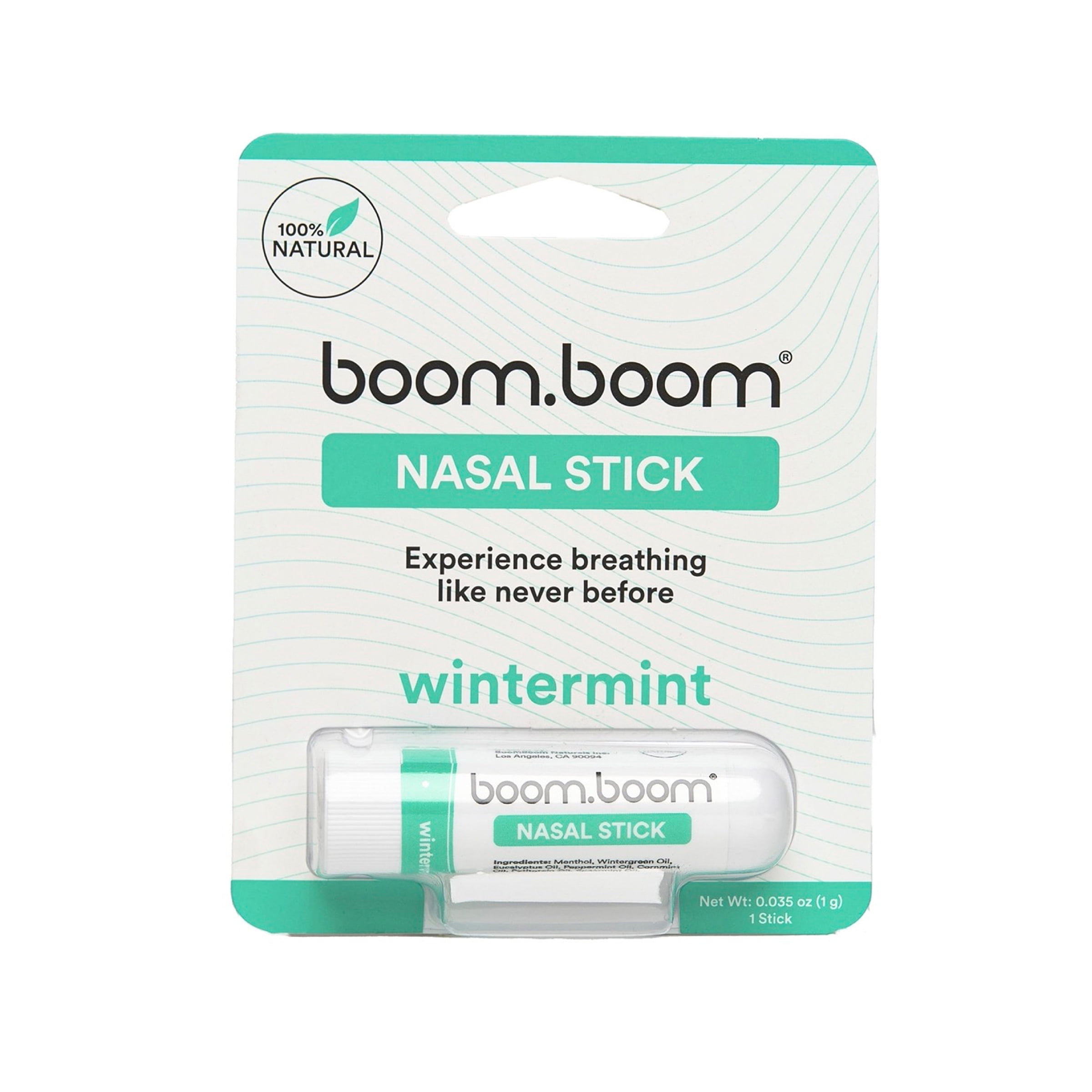 BoomBoom All Natural Breathe Nasal Inhaler, Sinus Relief, Wintermint, 0 ...