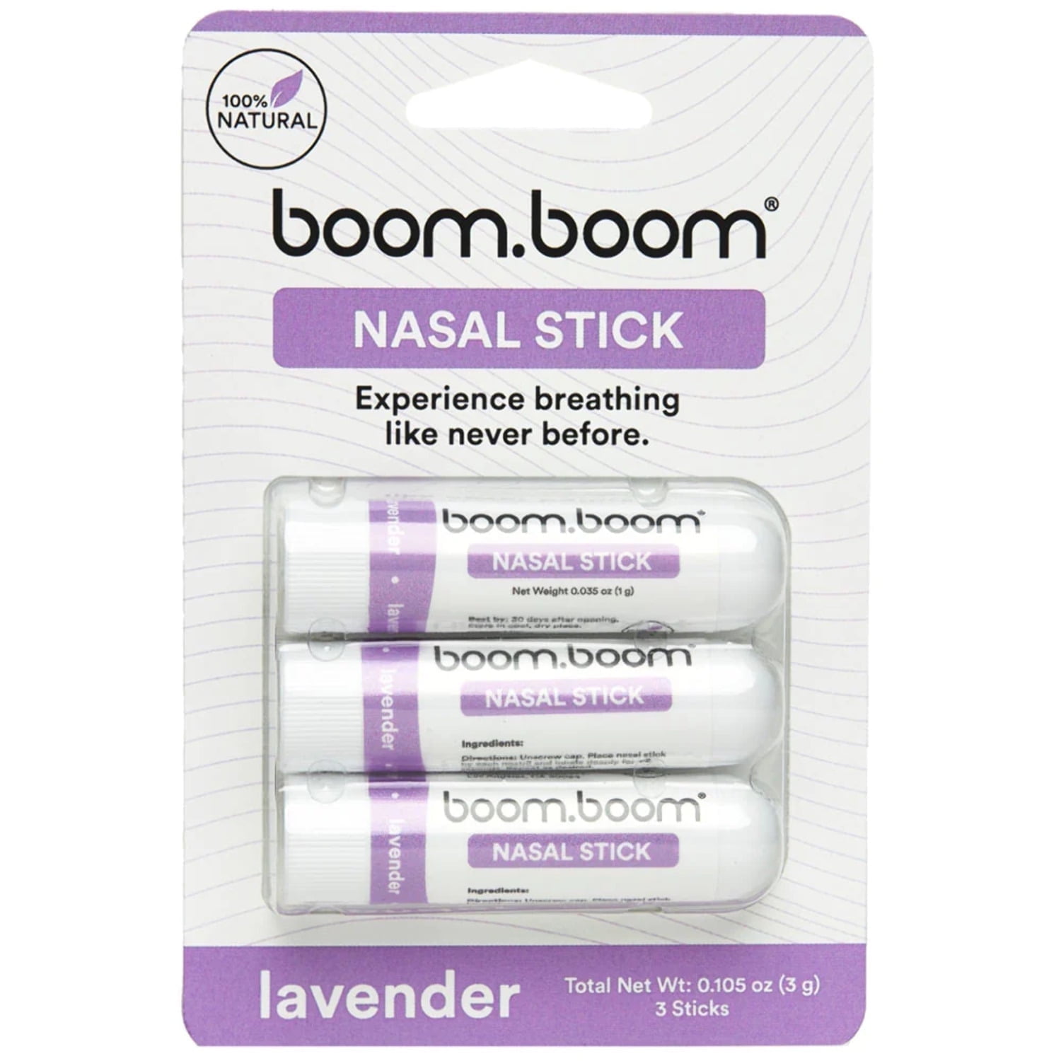 BoomBoom Breathe Freshener Nasal Stick - Lavender 3pk, Essential Oils ...