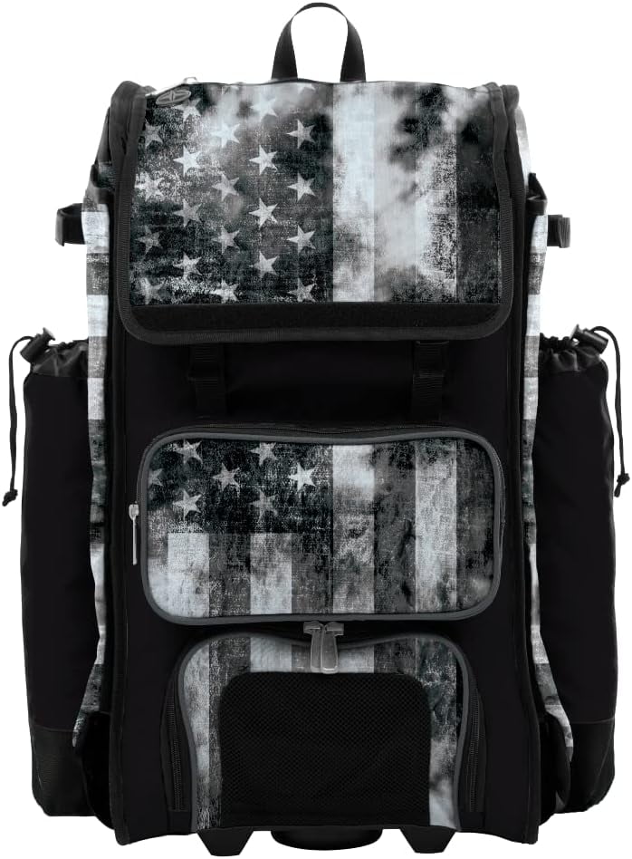 Boombah Catchers Superpack Hybrid Rolling Bat Bag - USA Old Glory Black ...