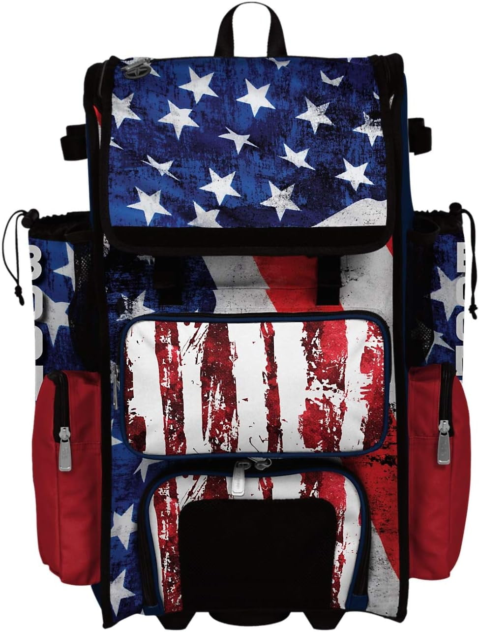 Boombah Superpack Hybrid Rolling Bat Bag - USA Stars & Stripes Navy/Red ...