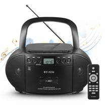 Boombox Cassette CD Player Combo with Bluetooth, AM/FM Radio for Home ...