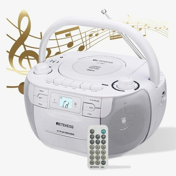 Free Shipping! Onn+ Portable CD Cassette Boombox with Bluetooth ...