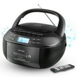 Boombox Cassette CD Player Combo with Bluetooth, AM/FM Radio, Remote ...
