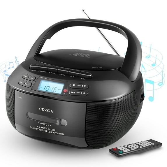 Sun & Moon Portable CD and Cassette Player, AM/FM Radio, Bluetooth ...