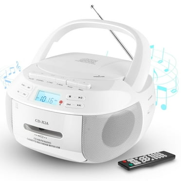 Portable Bluetooth Boombox AM/FM Radio Cassette Player Recorder, VU ...