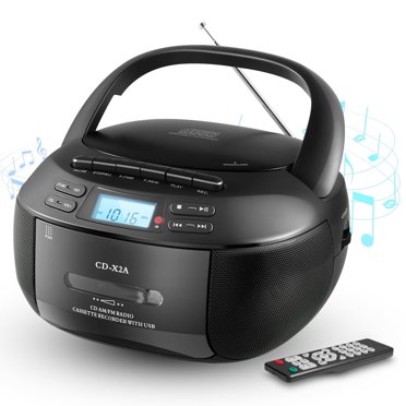 onn. Portable CD Boombox with Digital FM Radio, Navy - Walmart.com