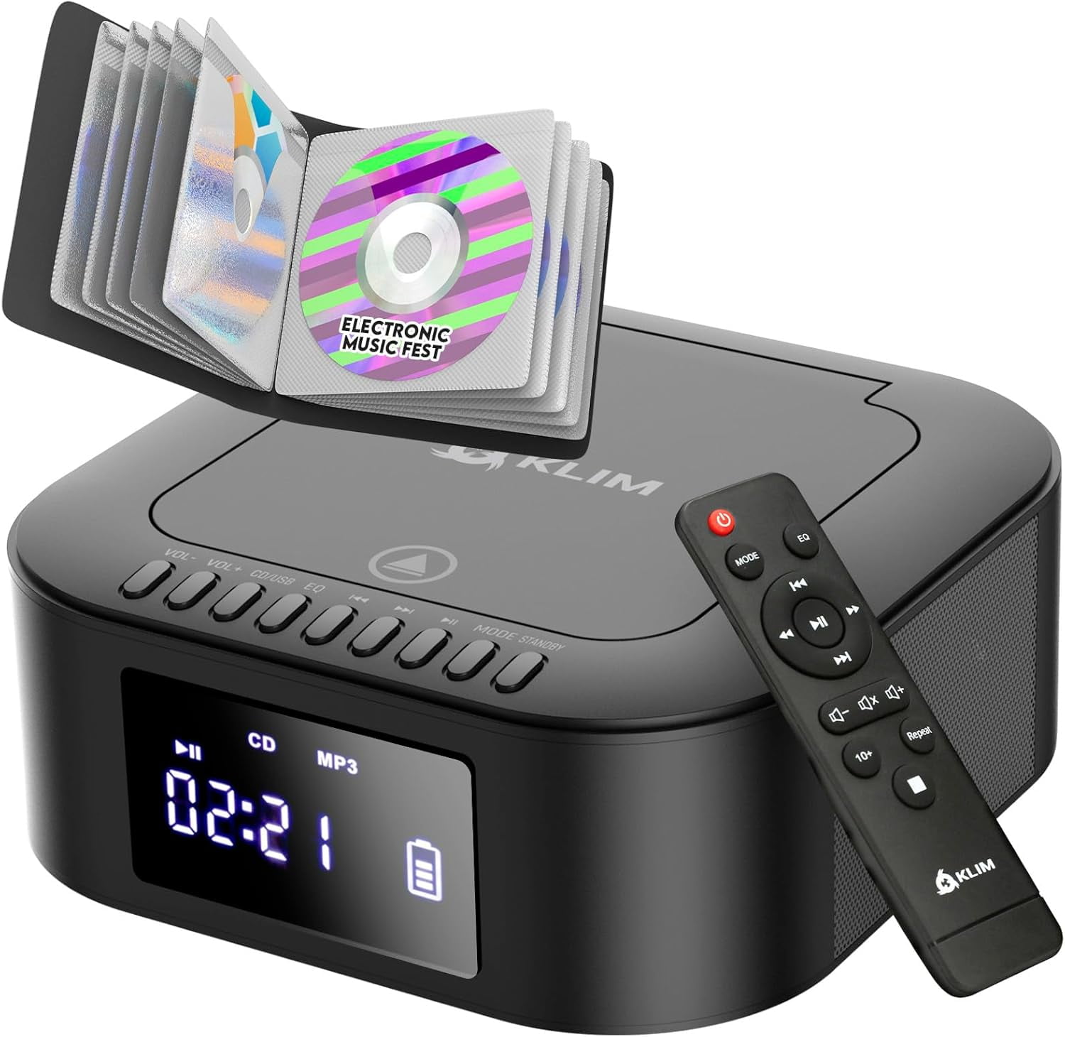 Boombox E1 with CD case - CD Player Portable Audio System + Extra BASS ...