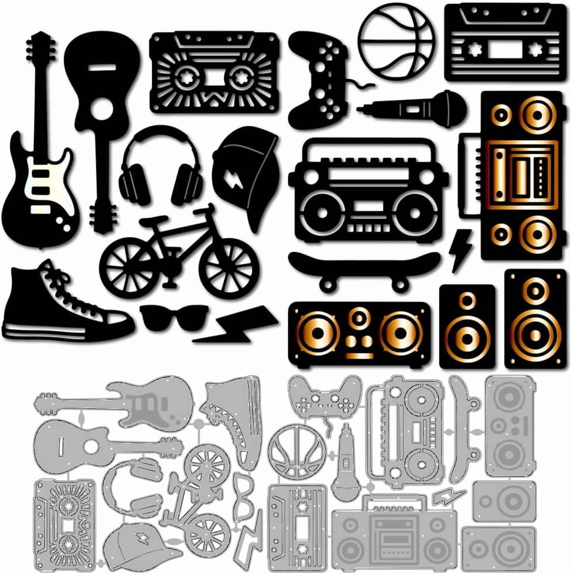 Boombox Guitar Metal Die Cuts Cassette Headphones Cutting Dies Hip-hop ...