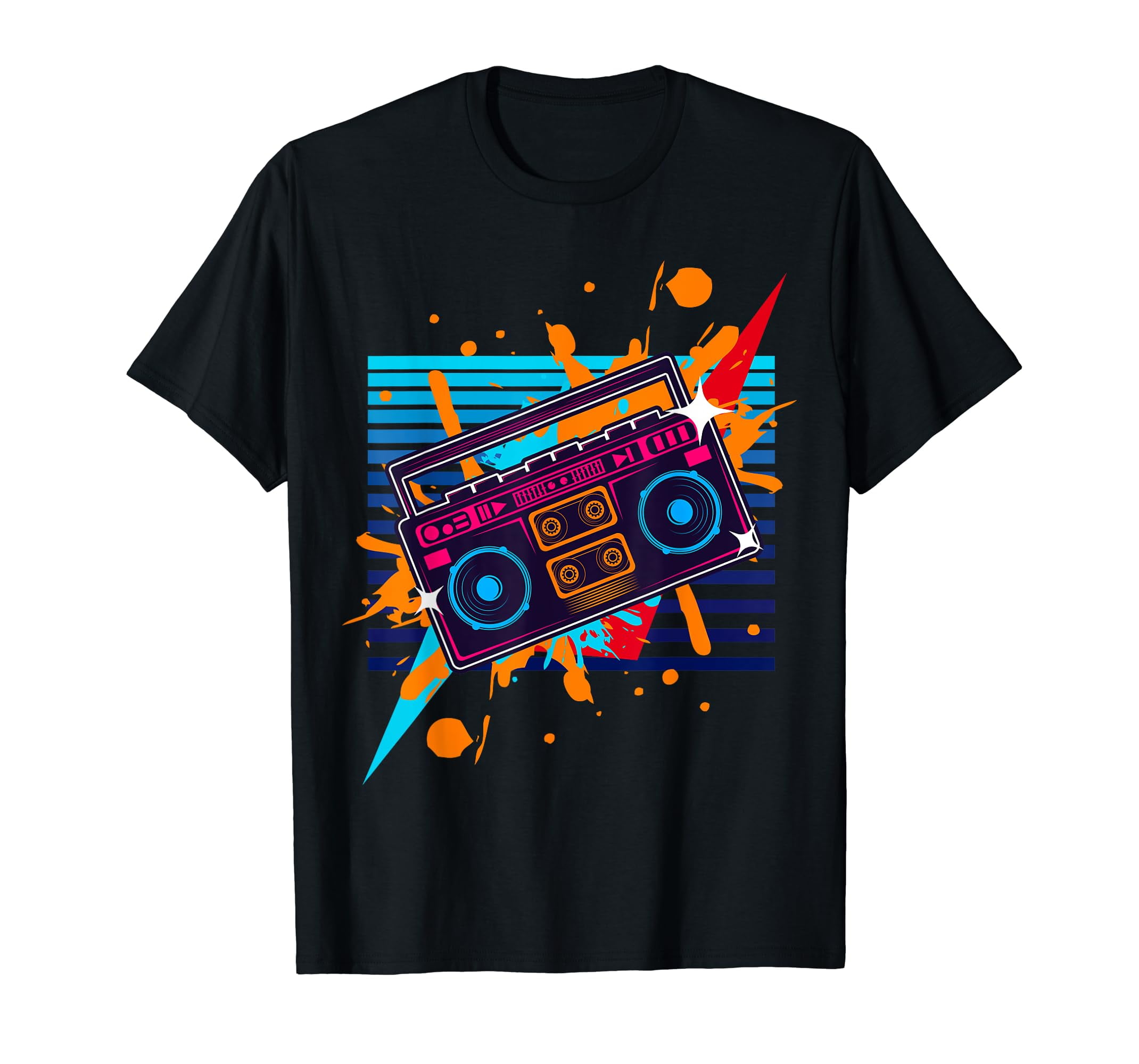 Boombox Radio Old School Hip Hop, Rap cassette Black T-Shirt - Walmart.com