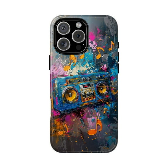 Boombox Radio Retro 80s Music Pop Art Painting Design Phone Case with ...