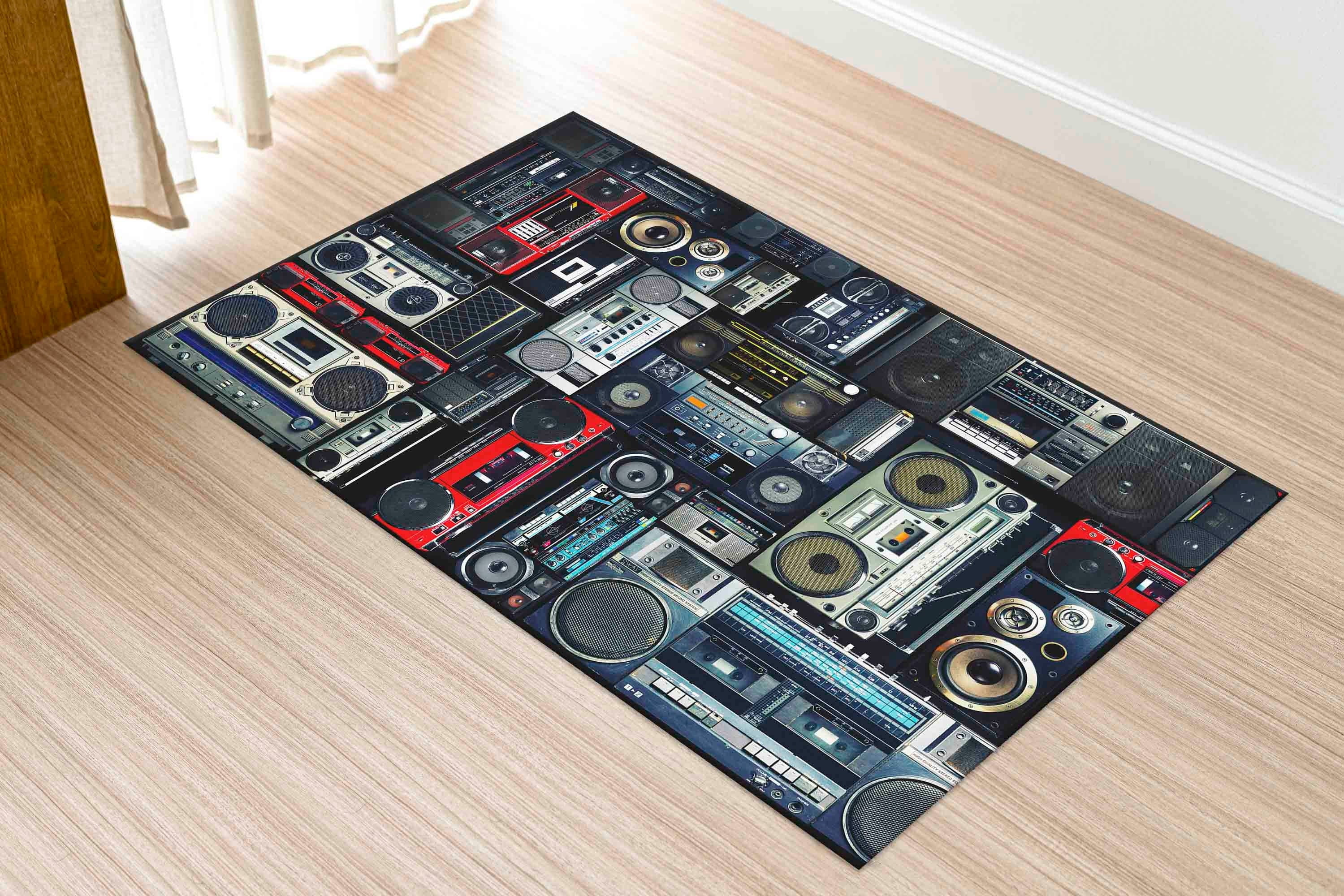 Boombox Rugs, Retro Audio Cassette Rugs, Man Cave Rugs, Office Rugs ...