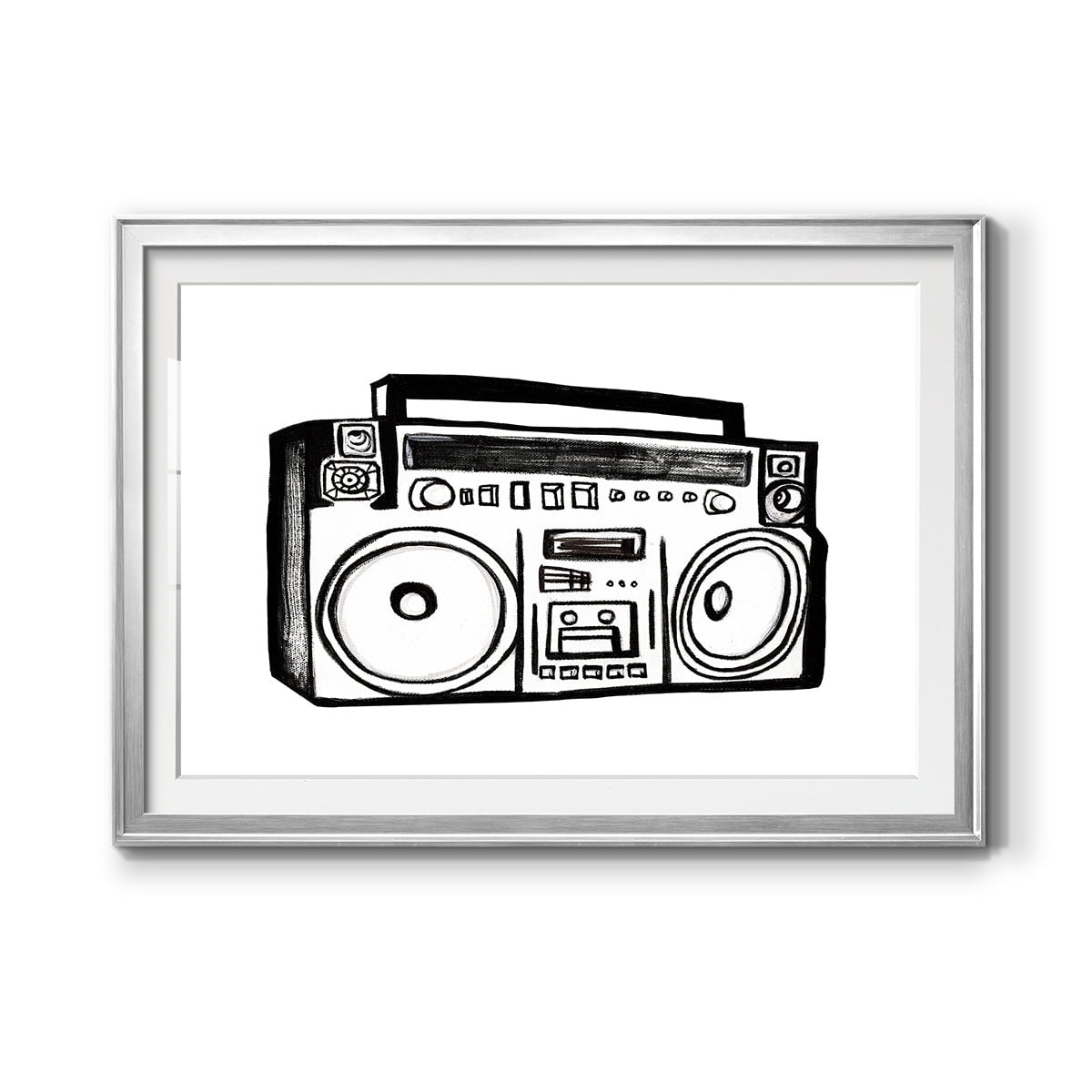 Boombox Sketch Premium Framed Print - Ready to Hang - Walmart.com
