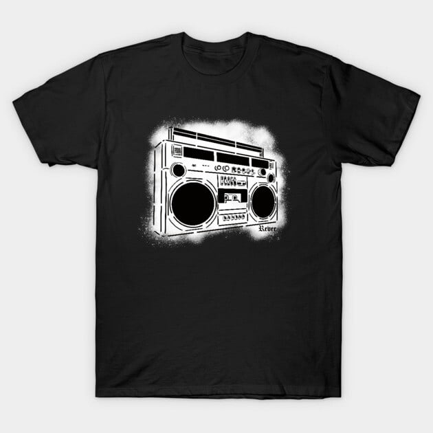 Boombox Stencil Retro 80s Music Graphic, H22926 T-Shirt, for Men and ...