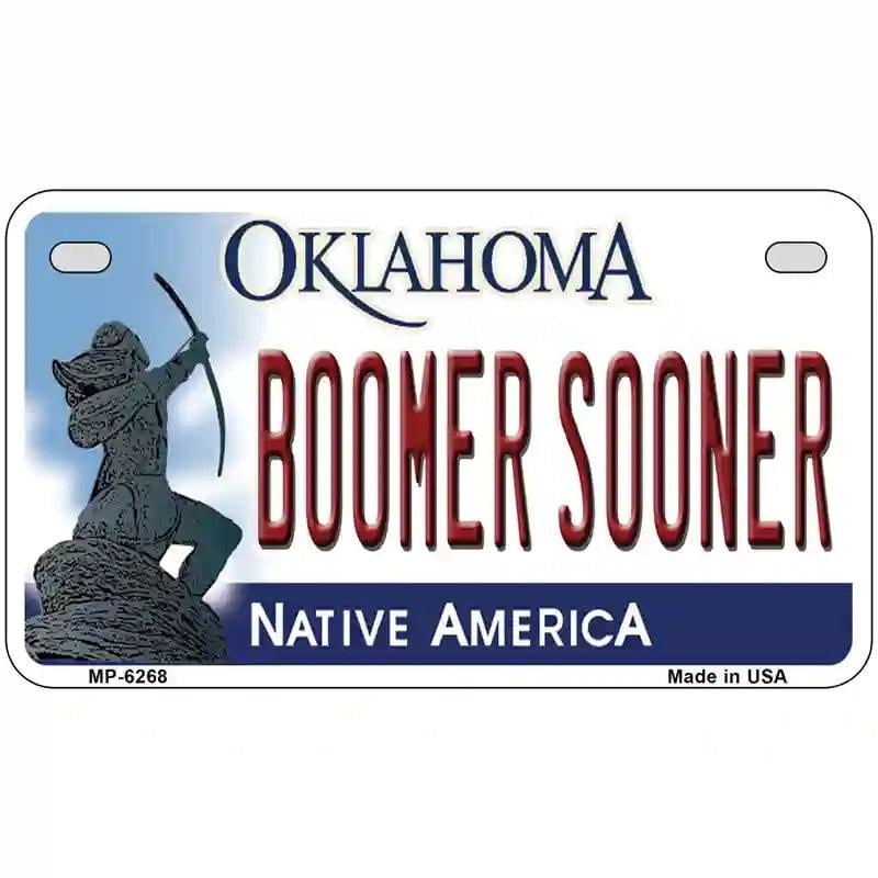 Boomer Sooner Oklahoma Novelty Metal License Plate 7" x 4" Motorcycle ...