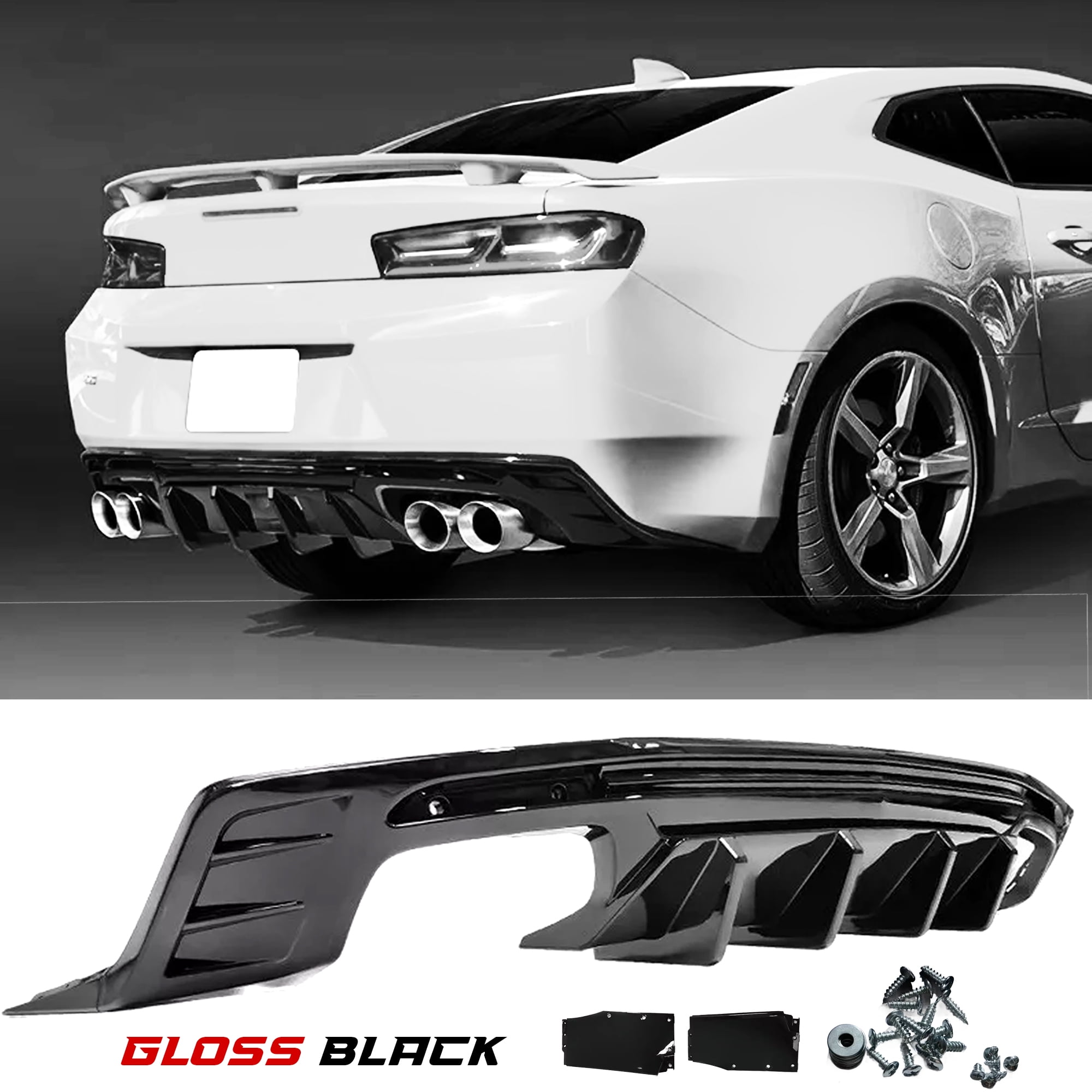 Booming up For Chevy Camaro SS LT LS 2016-2024 Painted Black Rear ...