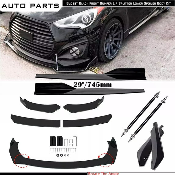 Booming up For Hyundai Veloster Front Rear Bumper Lip Spoiler Splitter ...
