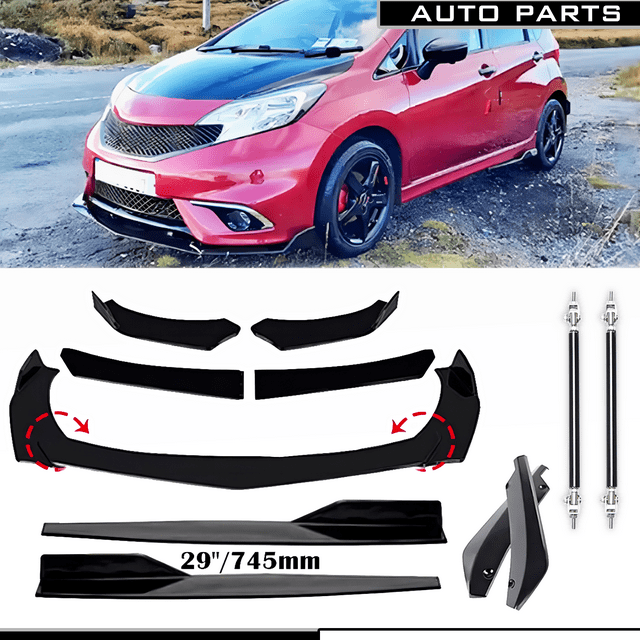 Booming up For Nissan Versa Front Bumper Lip Splitter Spoiler Side ...