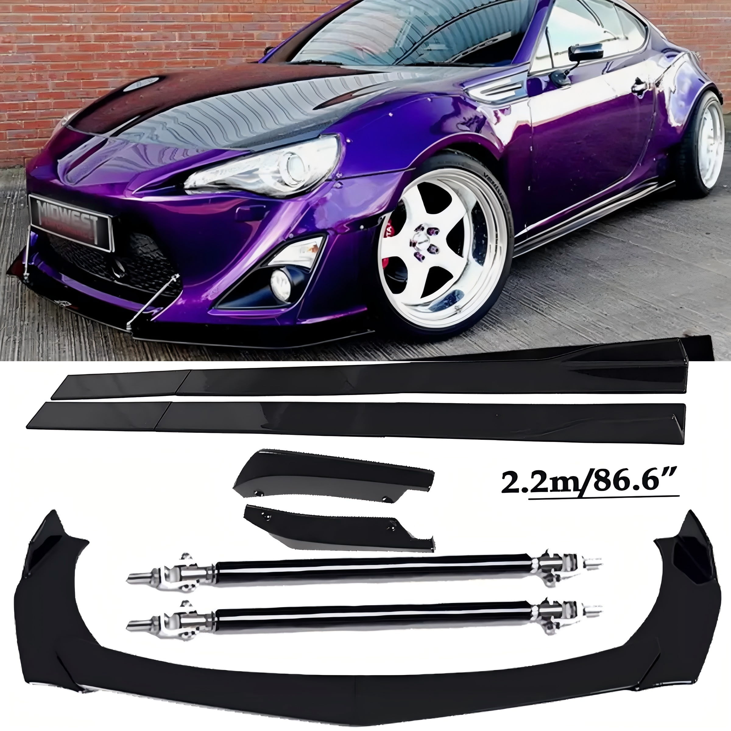 Booming up For Toyota GT86/ Scion FR-S Front Bumper Lip Spoiler ...
