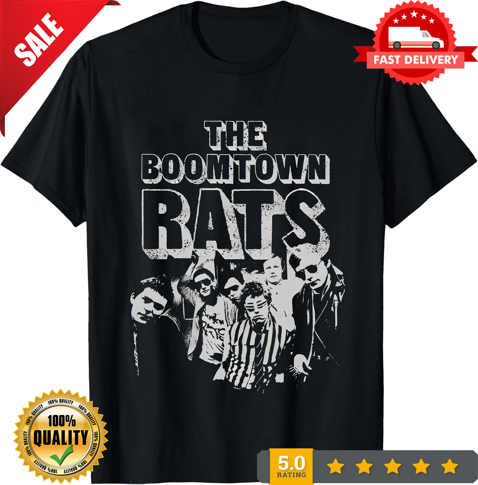 Boomtown Rats Band Rock Gift Unisex T-shirt Full Size S to 5XL PR665 ...