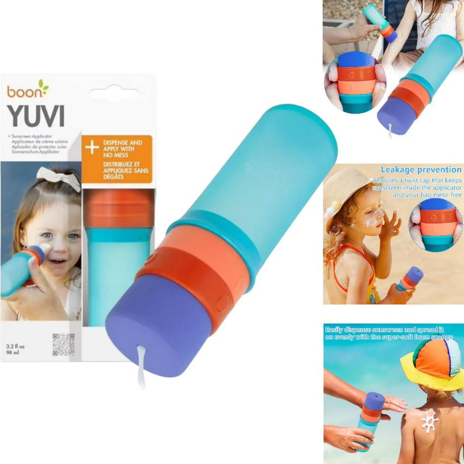 Boon Yuvi Sunscreen Applicator for Kids Refillable and Spill Proof Kids ...