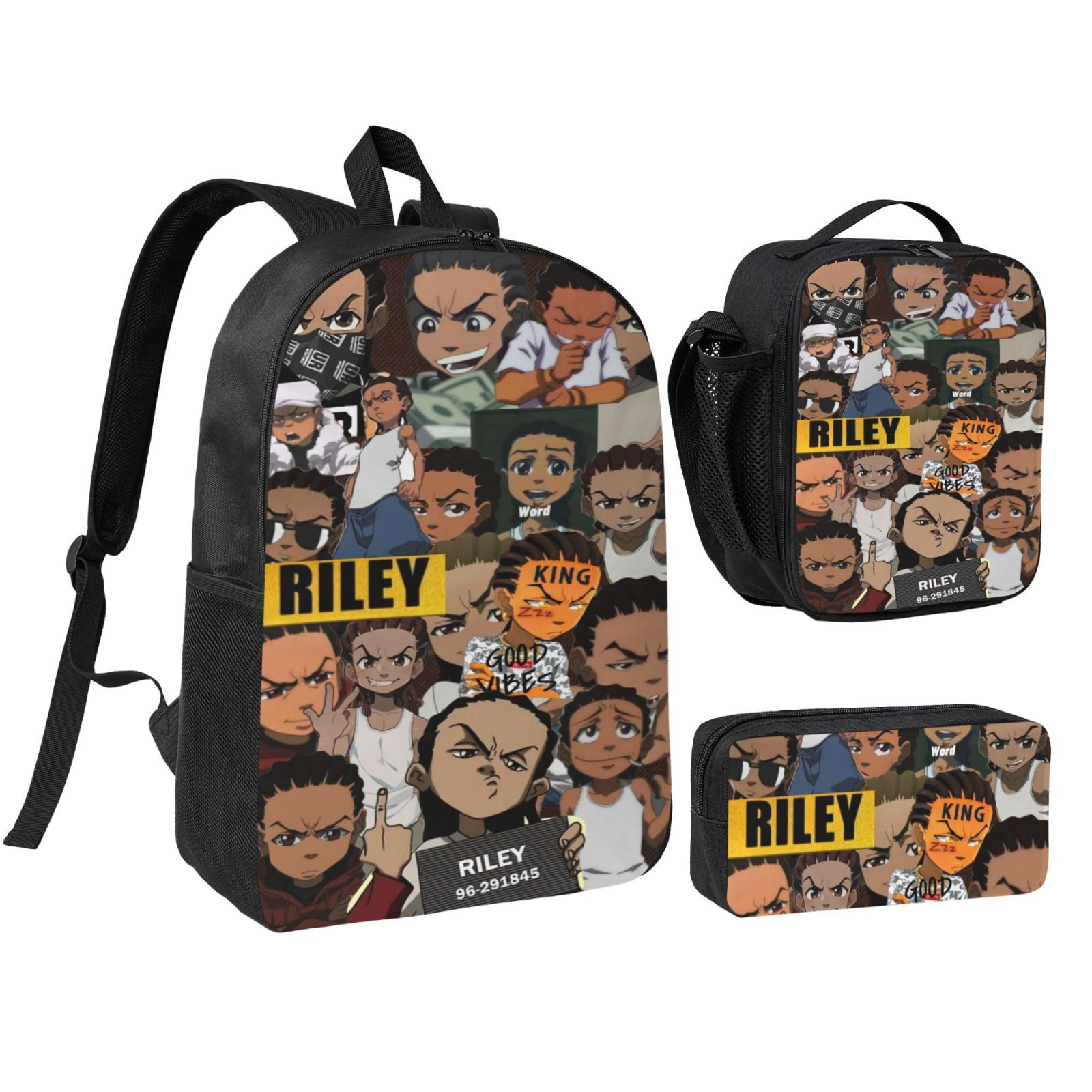 Boondocks Laptop Backpack 3 Piece Set with Lunch Box And Pencil Case ...