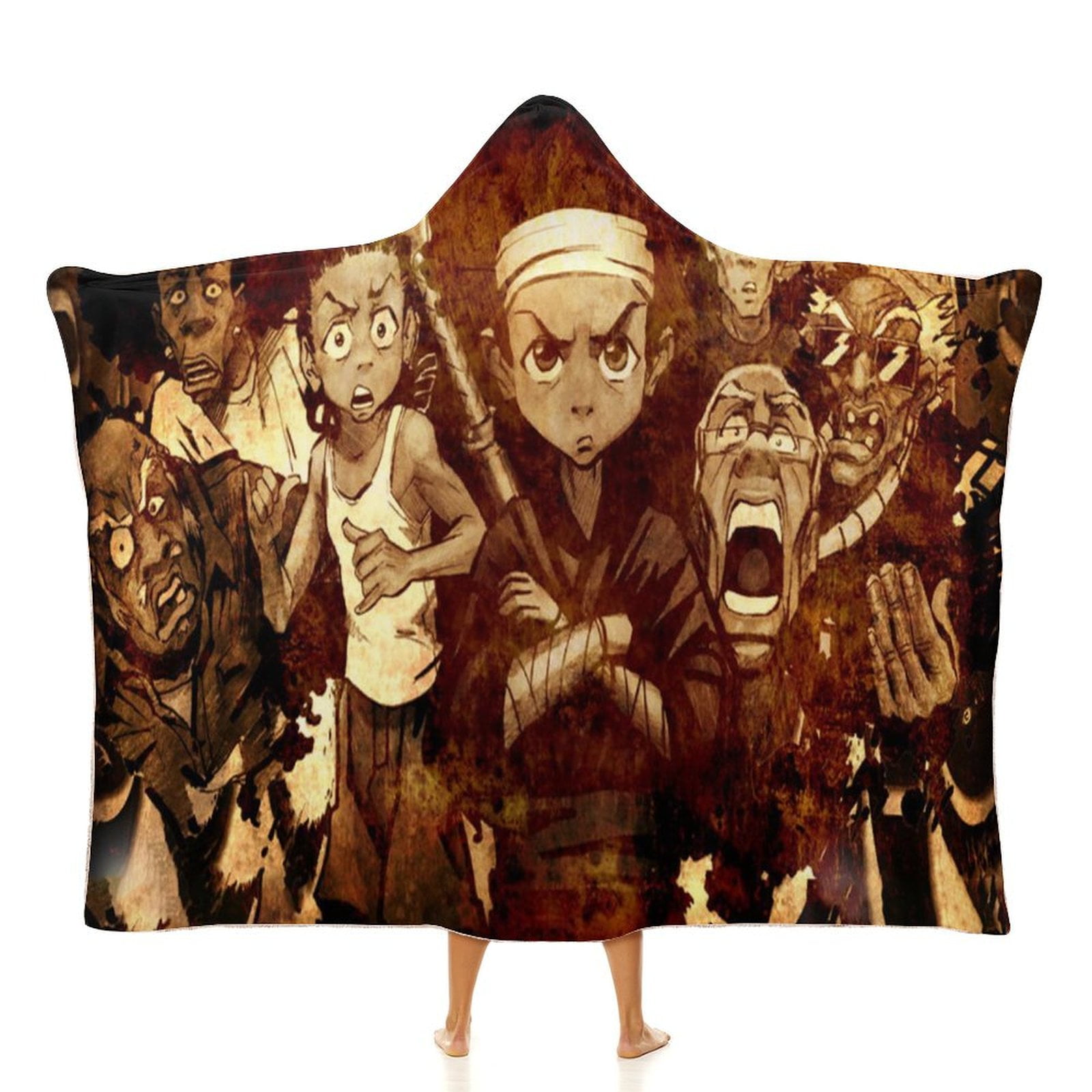 Boondocks Wearable Fleece Blanket Hoodie Cloak Hooded Blanket 50"x60 ...
