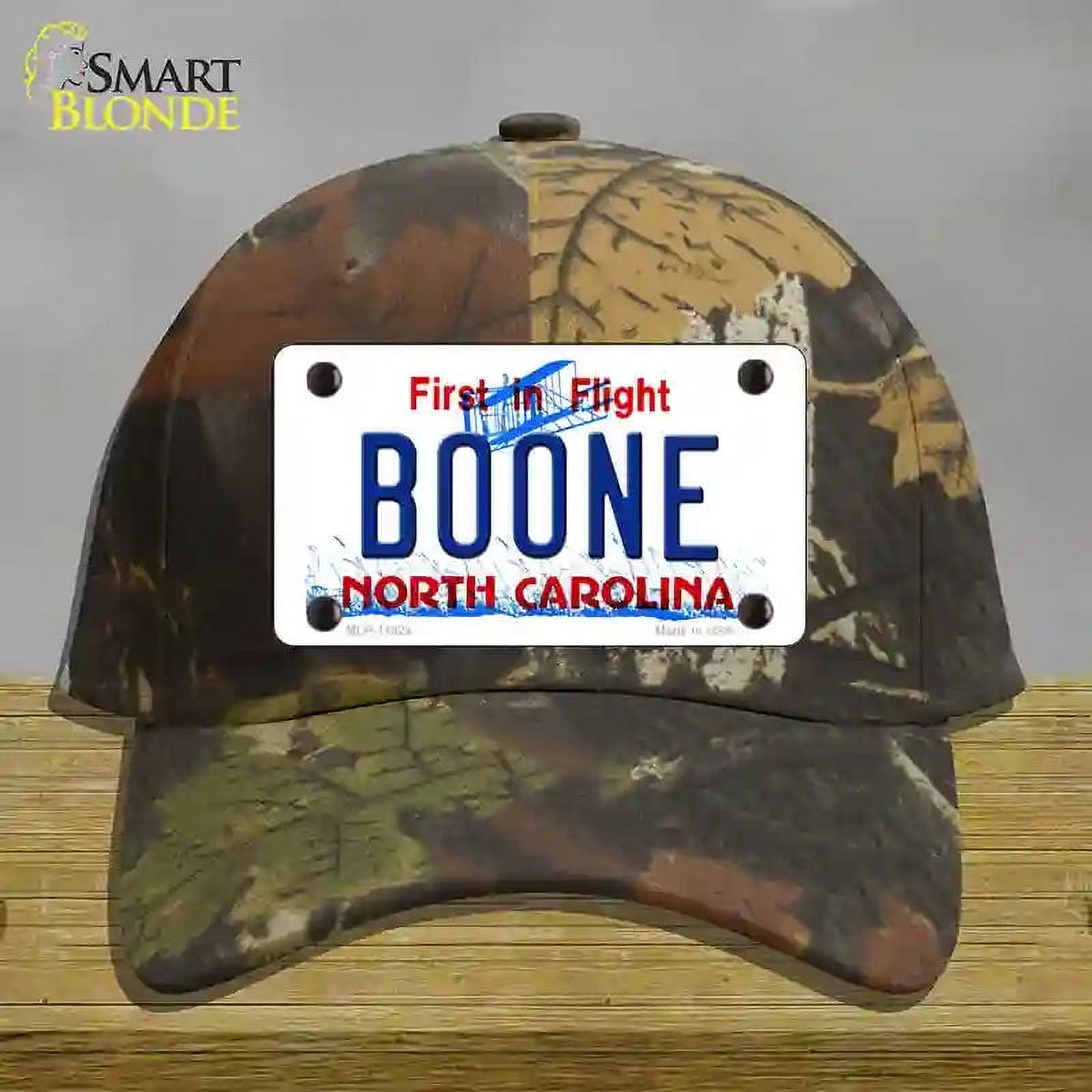 Boone North Carolina Novelty License Plate Hat Cotton Camoflauge ...