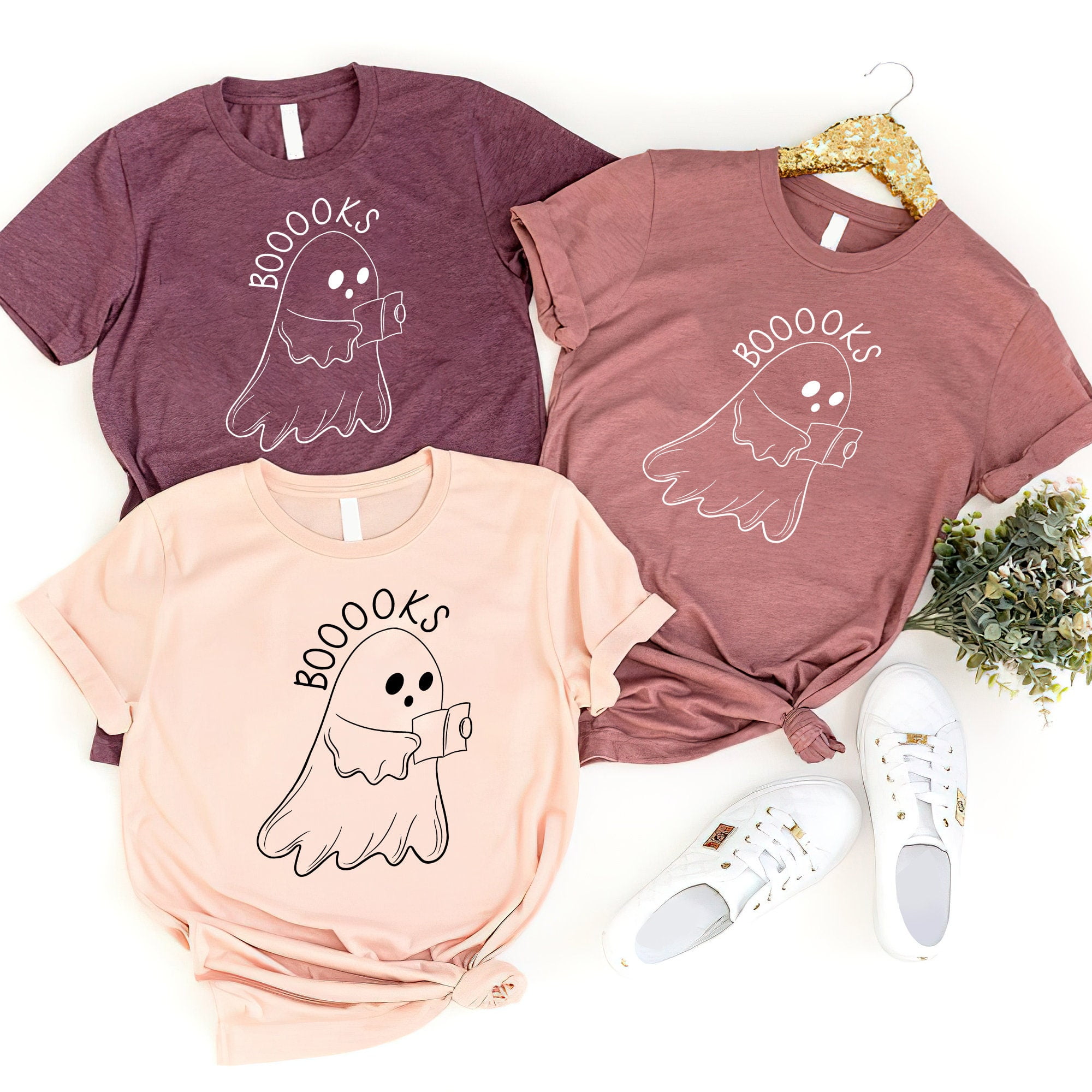 Booooks Shirt, Ghost Books, Halloween Reading Shirt, Librarian T-Shirt ...