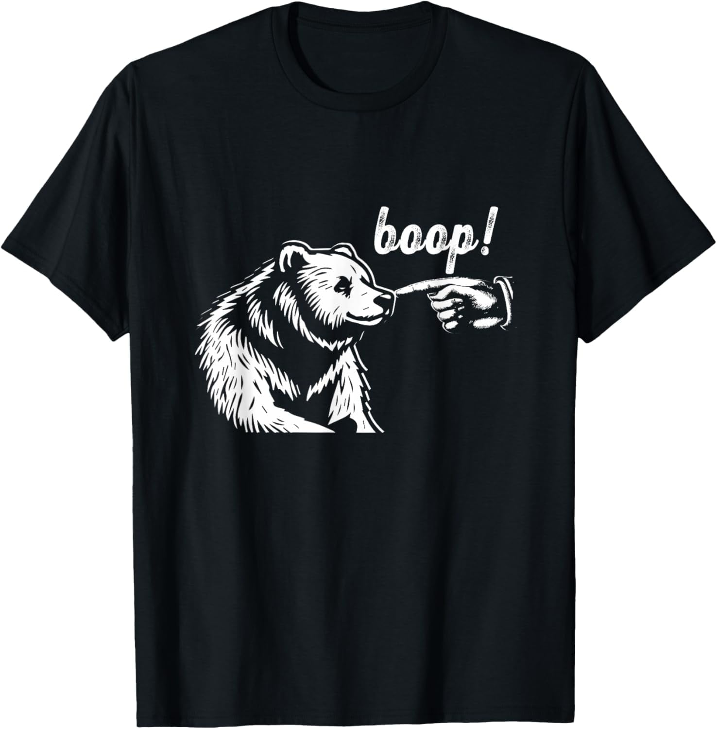 Boop Bear Funny Hand Touch Bear Nose Wildlife Animal Meme T-Shirt ...
