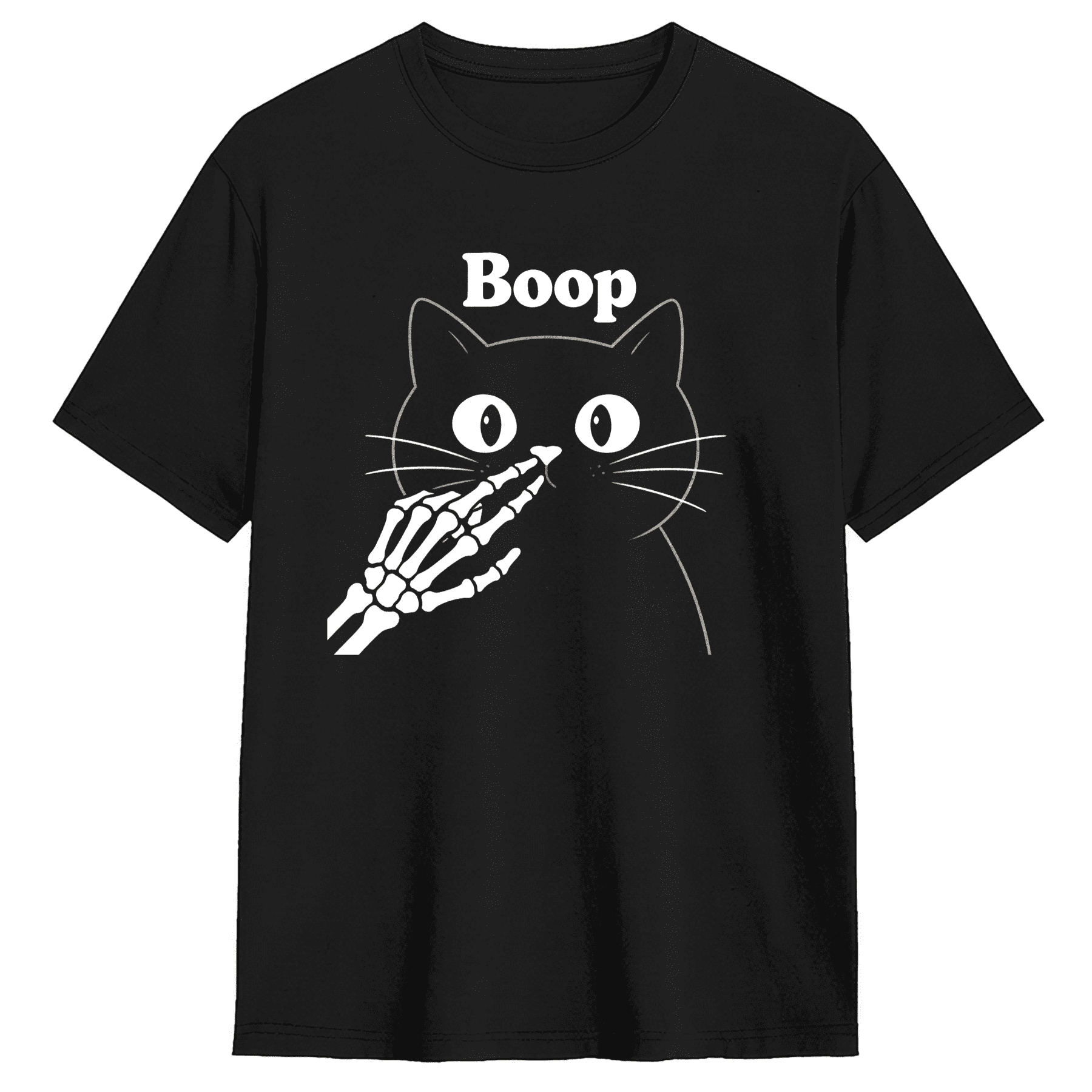 Boop Cat Skeleton Funny Art Cool Graphic Tee for Women, Fun Cat Lover ...