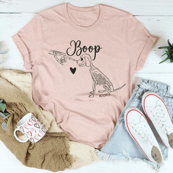 Boop Cute Dog Tee Athletic Heather S Peachy Sunday T-Shirt - Walmart.com