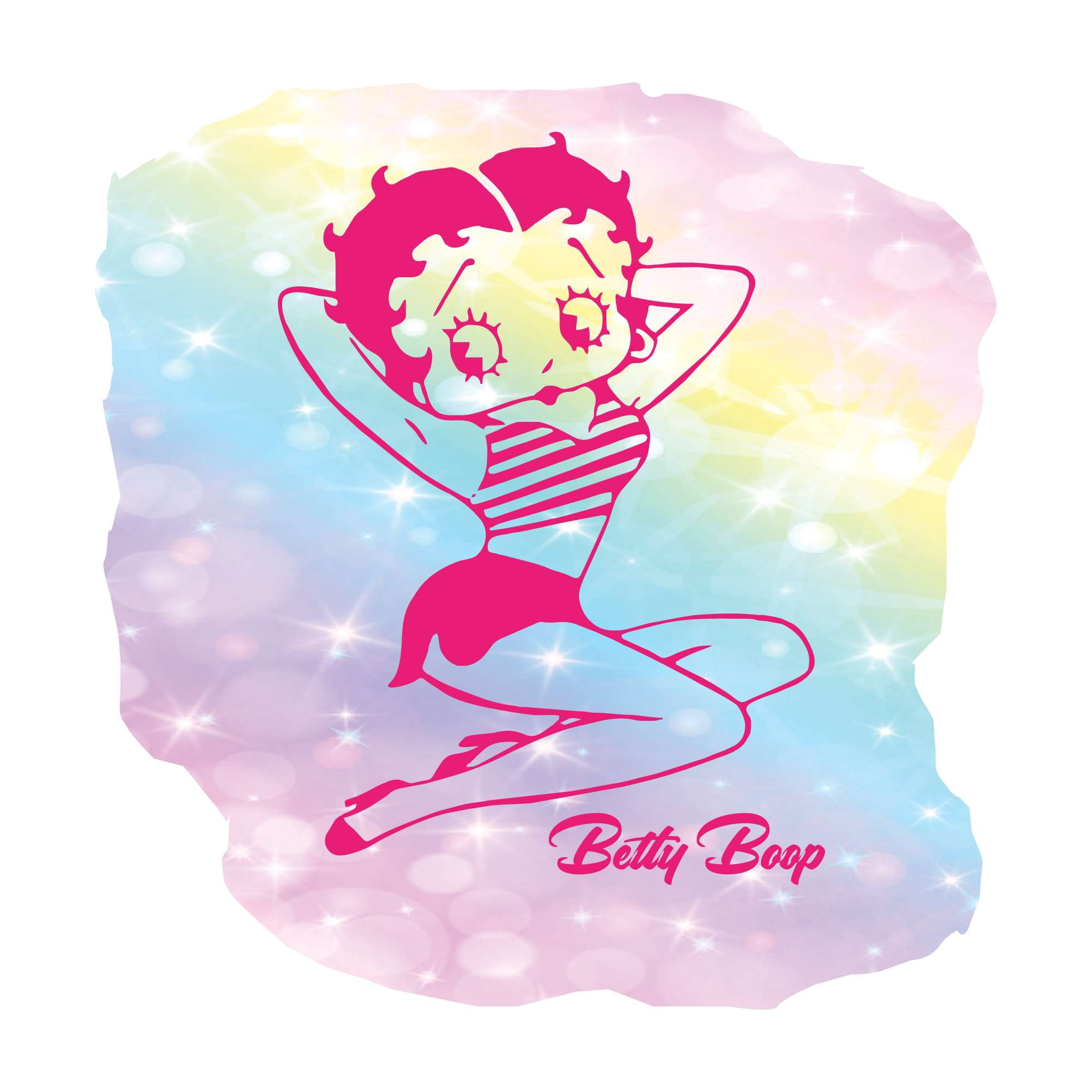 Boop Cute animated cartoon Girl watercolor Wall Design Wall Art Sticker ...