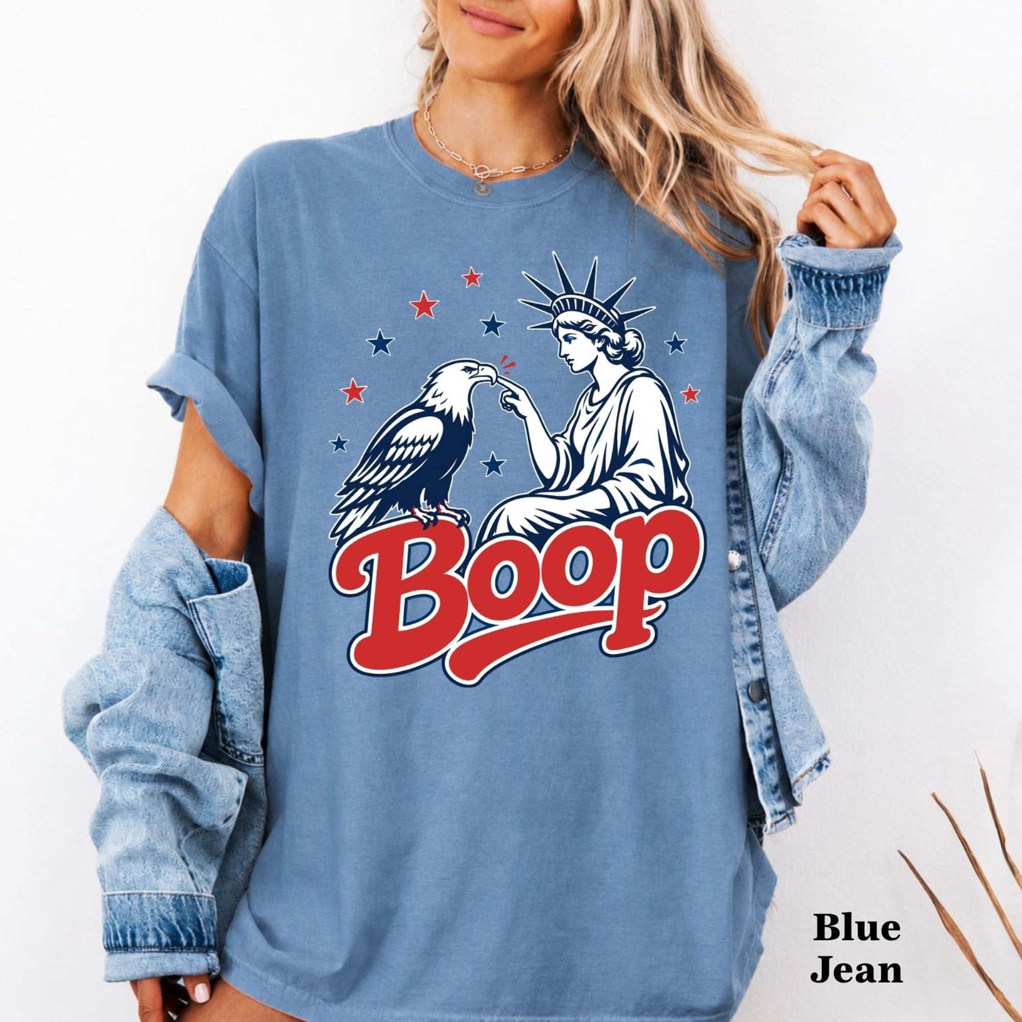 Boop Eagle T Shirt Funny Girl Graphic Tee Patriotic 4th July Retro ...