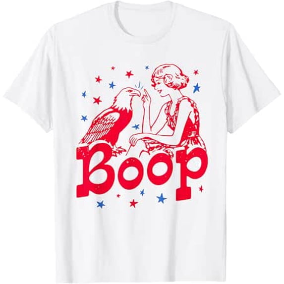 Boop Vintage Girl and Eagle Funny Patriotic Retro Art T-Shirt - Walmart.com