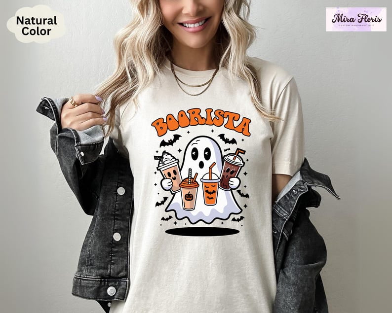 Boorista Ghost Shirt, Ghost Barista Shirt, Halloween Ghost Shirt ...